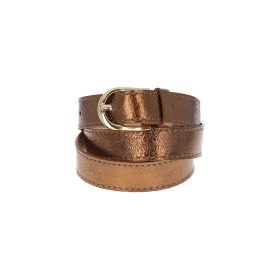 Ceinture à boucle ronde en cuir bronze - Taille M Maison Suzanne - Le ...
